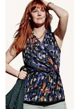 CAbi | Tops | Cabi 377 Flaunt Wrap Blouse Black Multi | Poshmark
